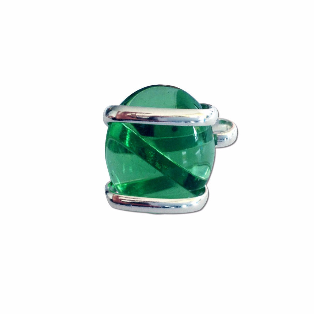 Parallel Glass Ring - Green Crystal – TistiK